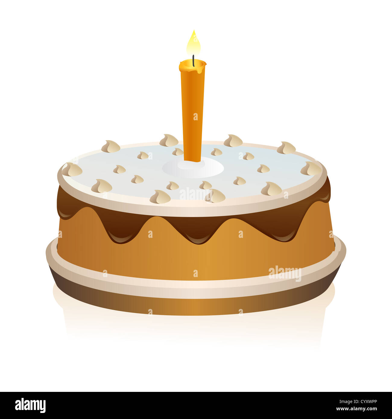 Cherry cake illustration candle Cut Out Stock Images & Pictures - Alamy