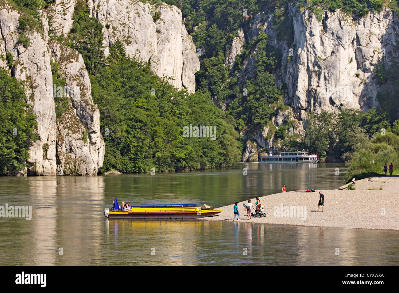 Germany, Bavaria, View of Donaudurchbruch with Danube River Stock Photo ...