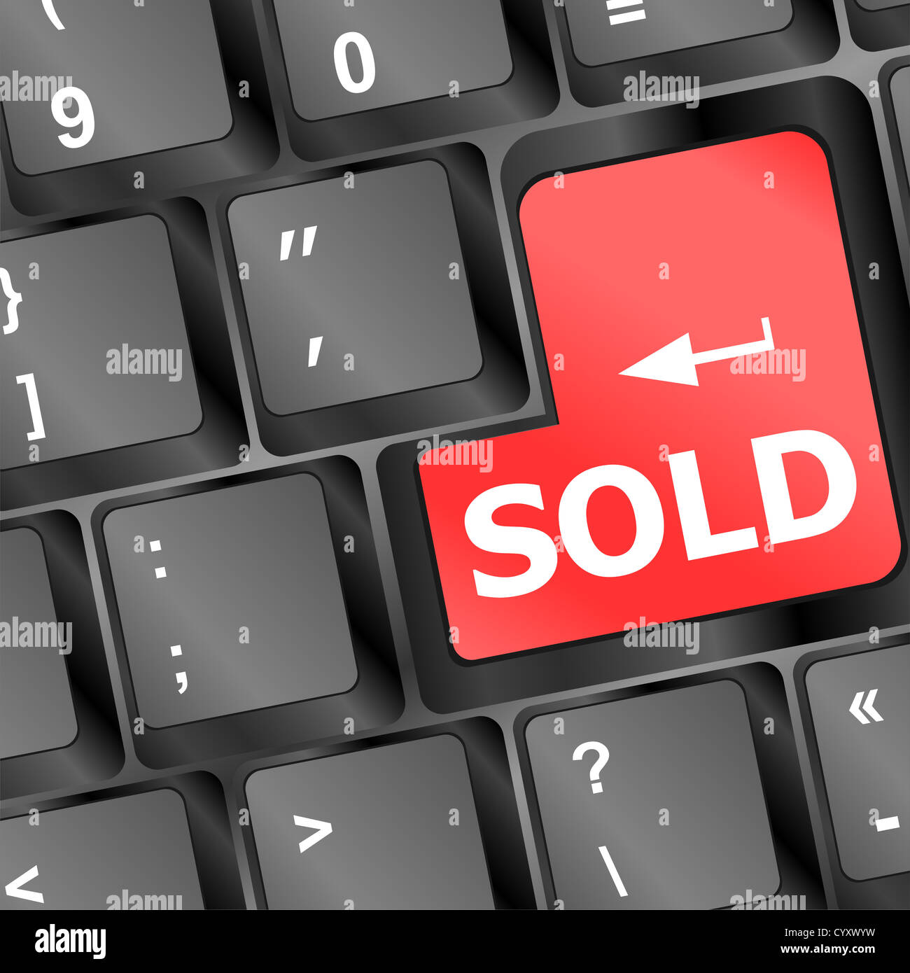 Wording sold on computer keyboard, business concept Stock Photo - Alamy