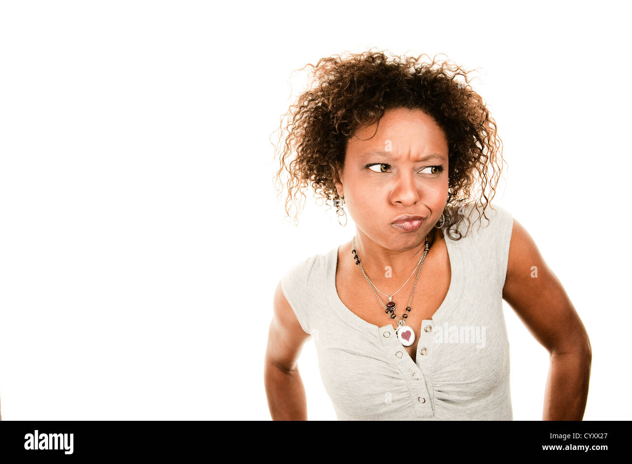 Worried african american woman black Cut Out Stock Images & Pictures ...