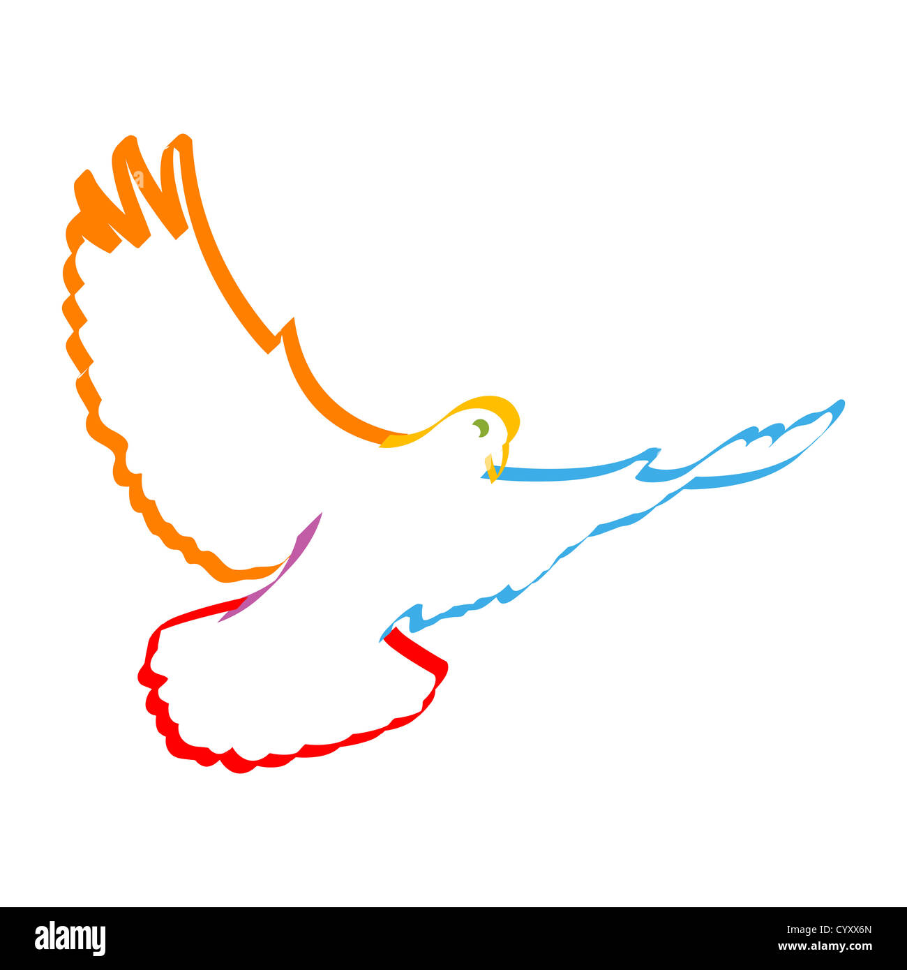 illustration of colorful dove symbolising peace Stock Photo - Alamy