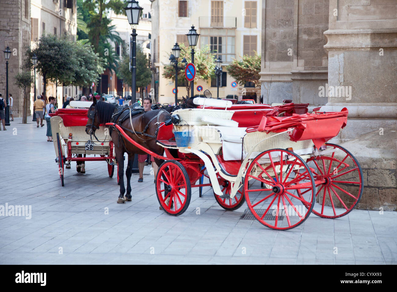 Spain, Palma, Horse drawn carriage at Mallorca Stock Photo - Alamy