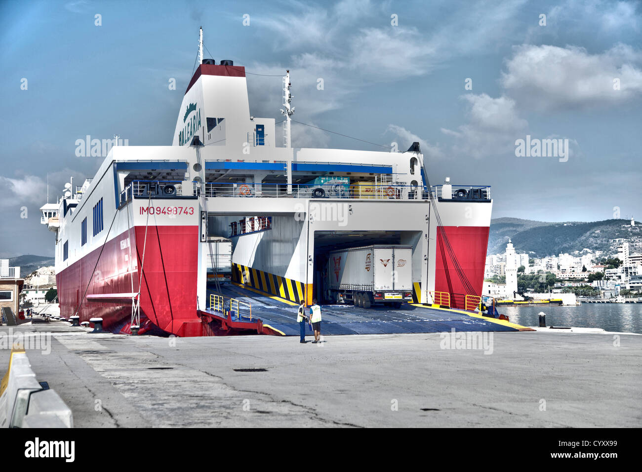 Spain, Palma, Mallorca, Ferry in harbour Stock Photo - Alamy