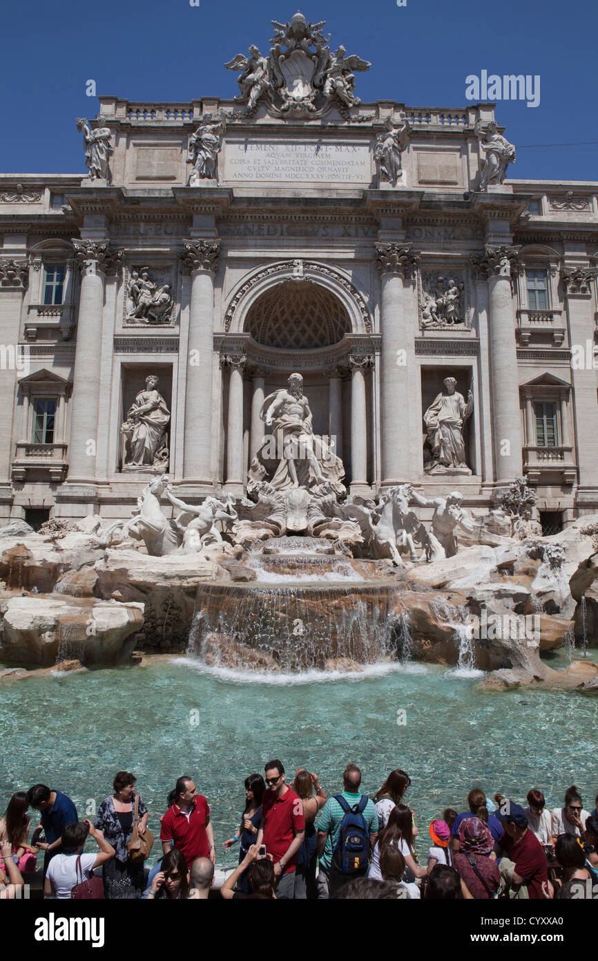 Piazza di Trevi the baroque Trevi Fountain by Nicola Salvi 1762 against ...
