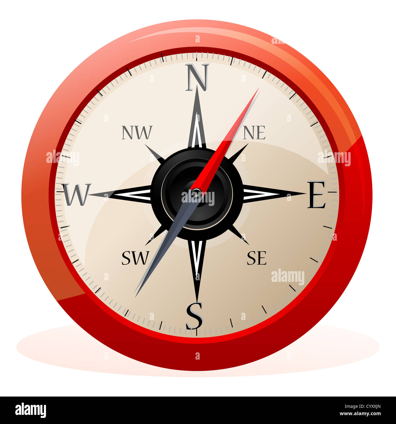 illustration of compass on isolated background Stock Photo - Alamy
