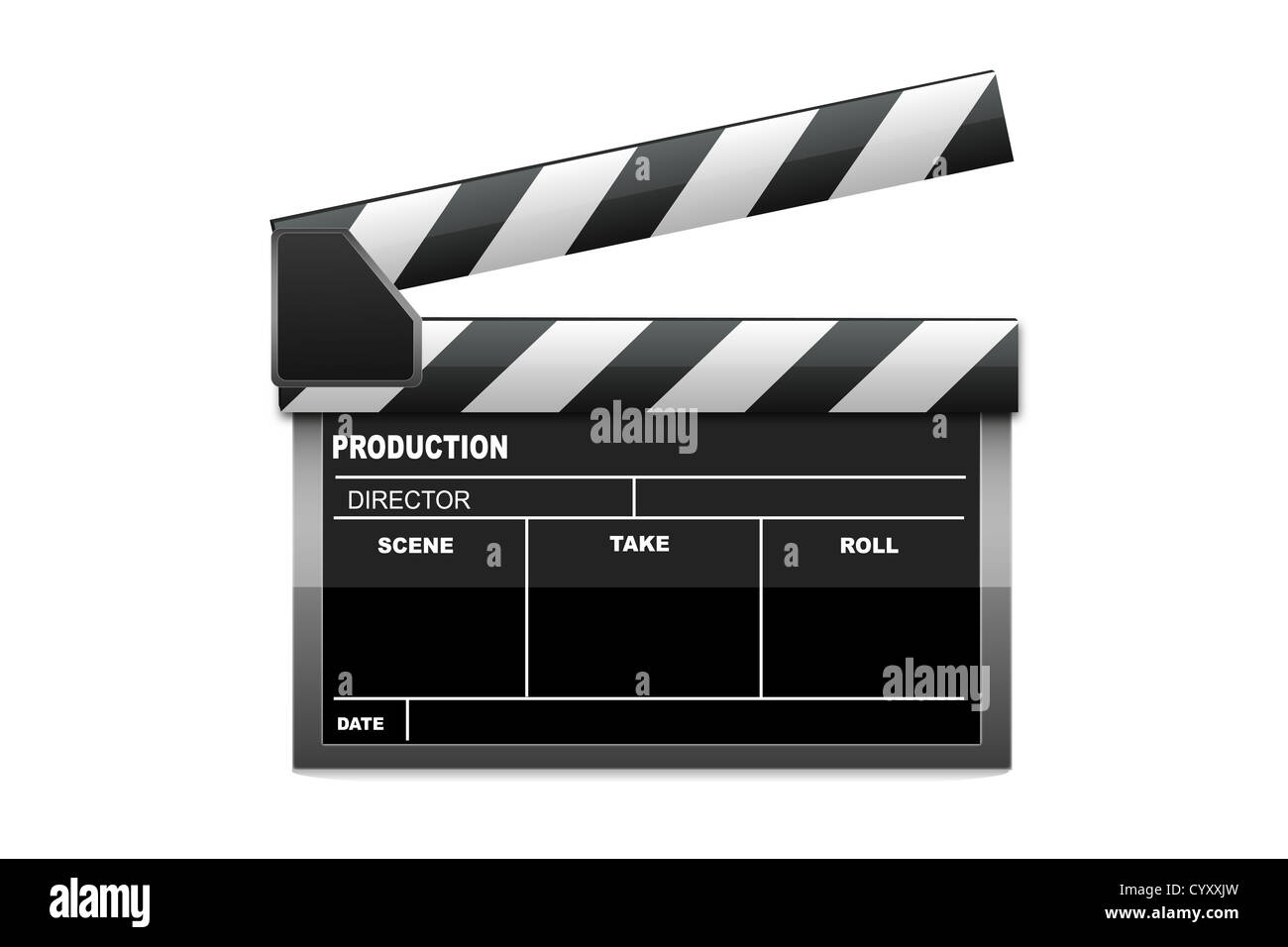 illustration of clapper board on isolated background Stock Photo - Alamy