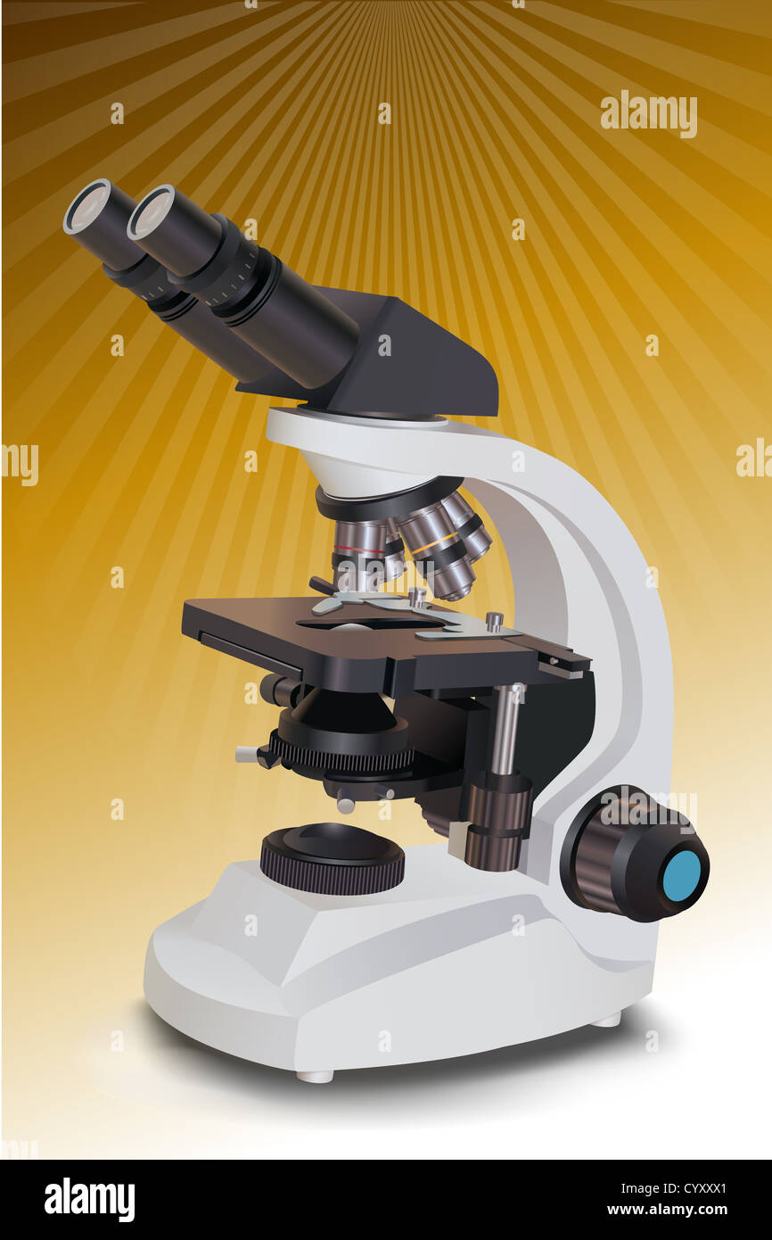 illustration of microscope on abstract vector background Stock Photo ...