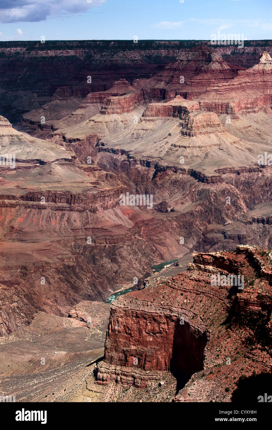 Detail of Rocky Outcropping and Colorado River in the Grand Canyon ...