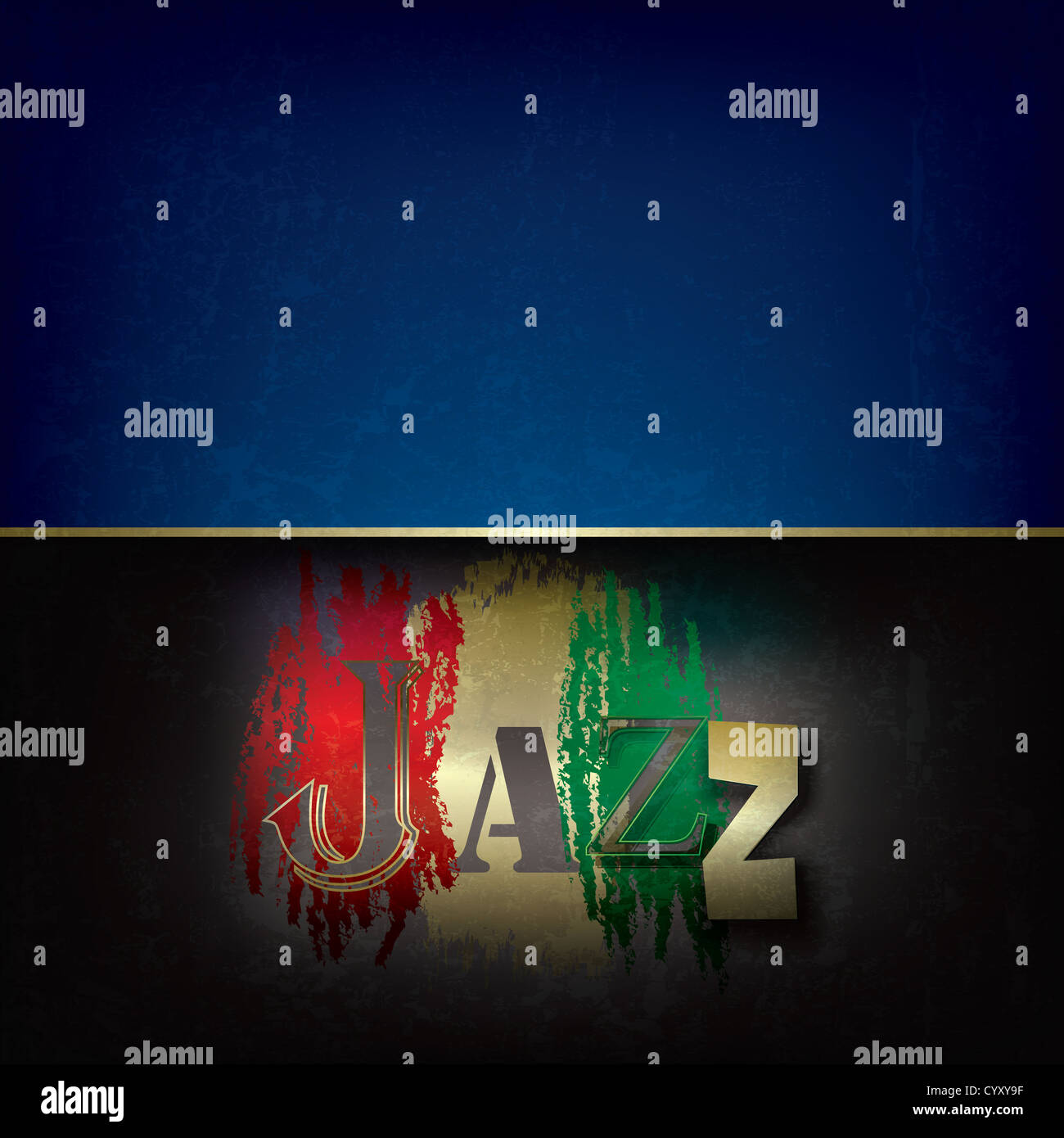 Abstract grunge blue background with logo jazz Stock Photo - Alamy