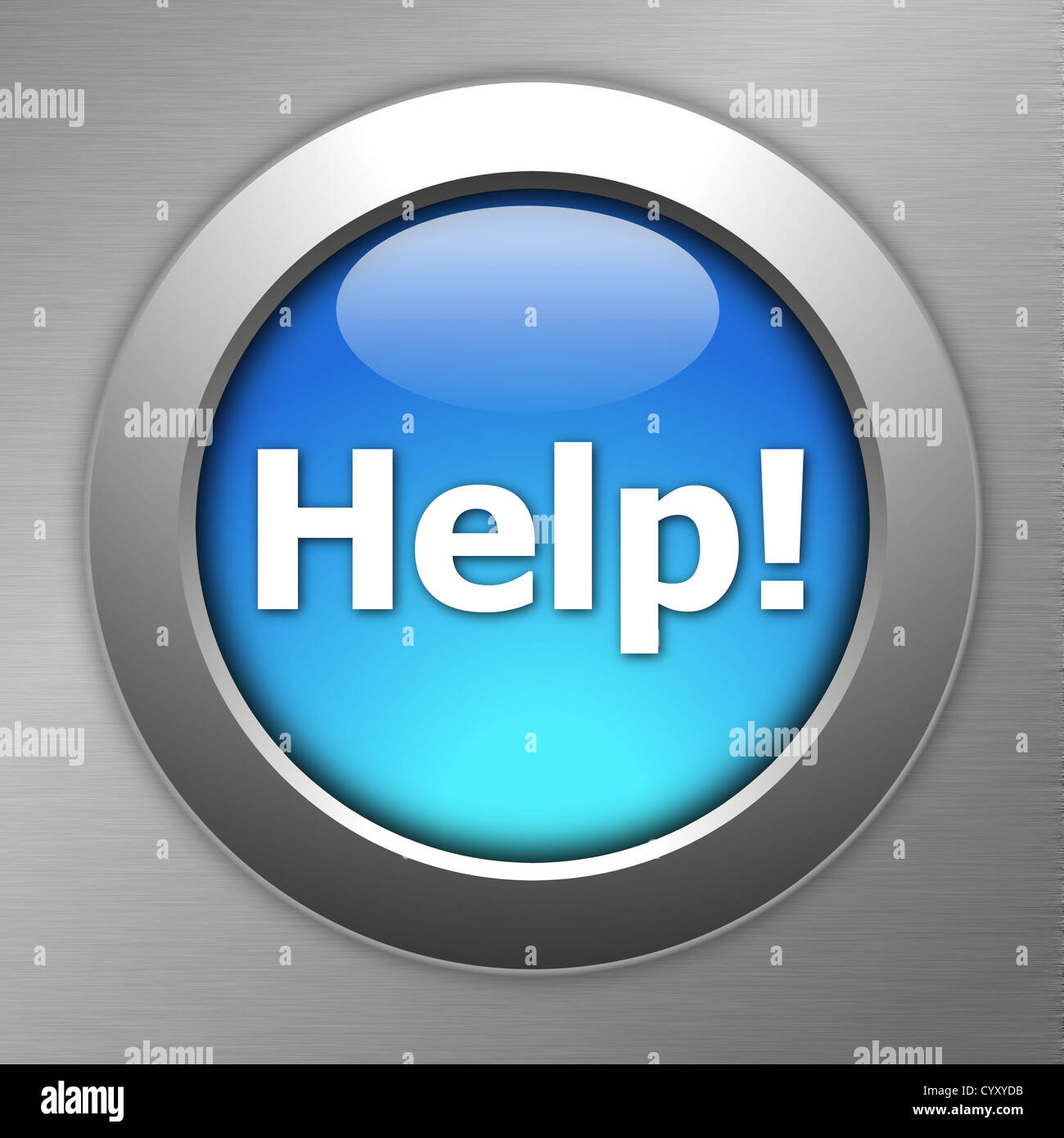 blue help button on metal a texture Stock Photo - Alamy