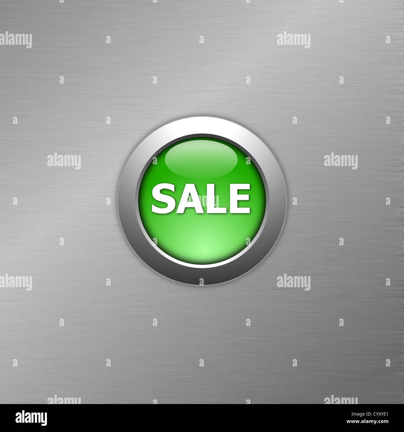 green sale button on a metal background Stock Photo - Alamy
