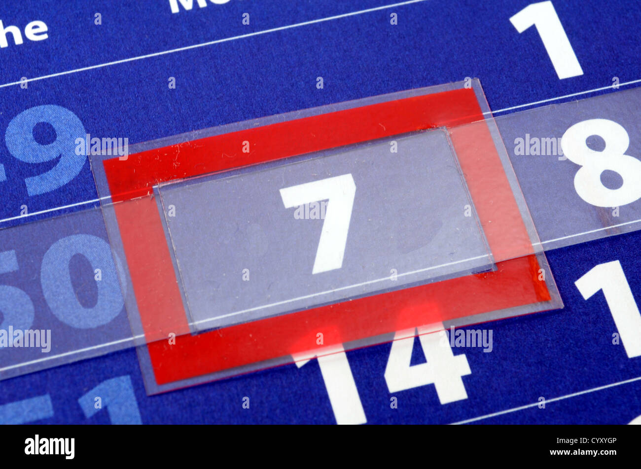 calendar day with red mark showing date Stock Photo - Alamy