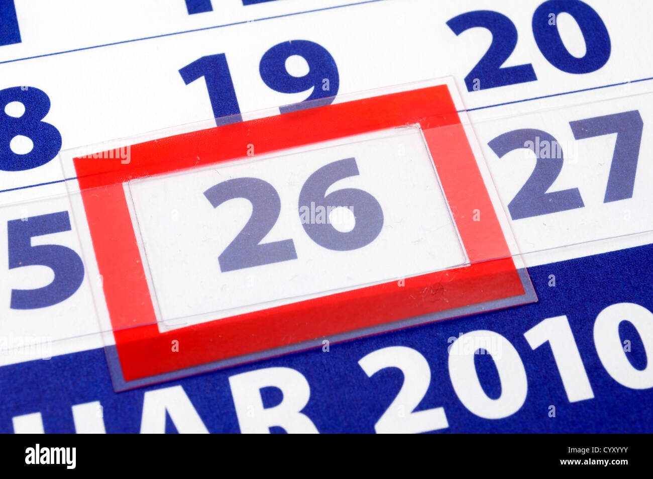 calendar showing end of time or deadline Stock Photo - Alamy