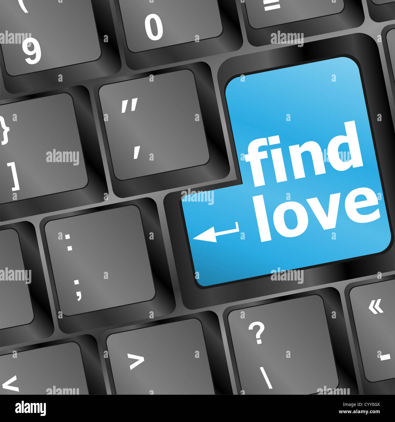 A keyboard with a find love button - social concept Stock Photo - Alamy