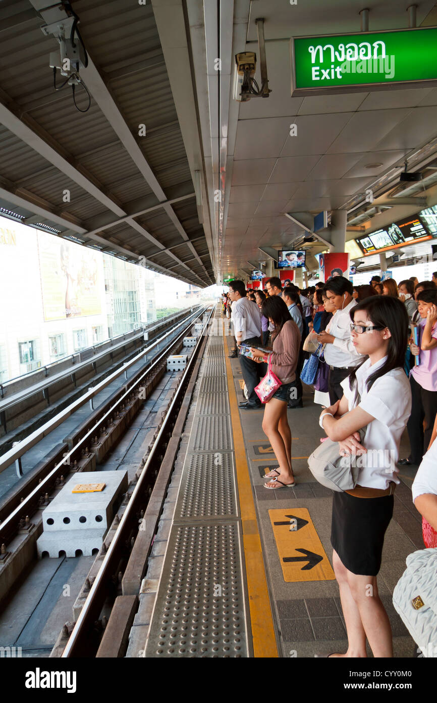 Scenery on a Platform of the Skytrain in Bangkok Stock Photo - Alamy