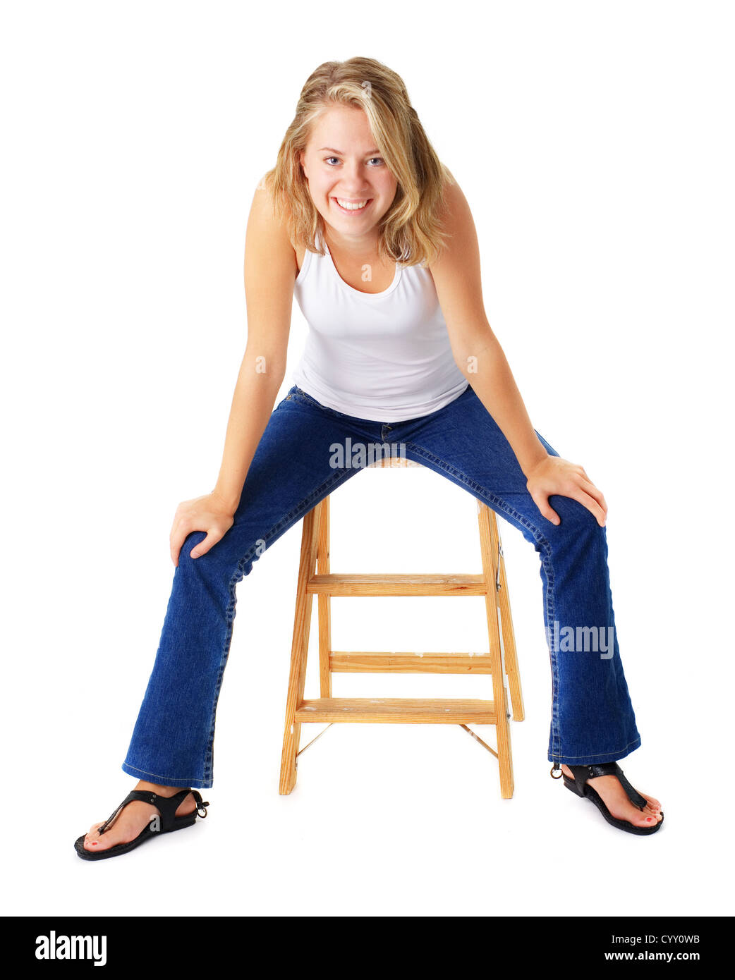 Girl Sitting On Top Cut Out Stock Images And Pictures Alamy
