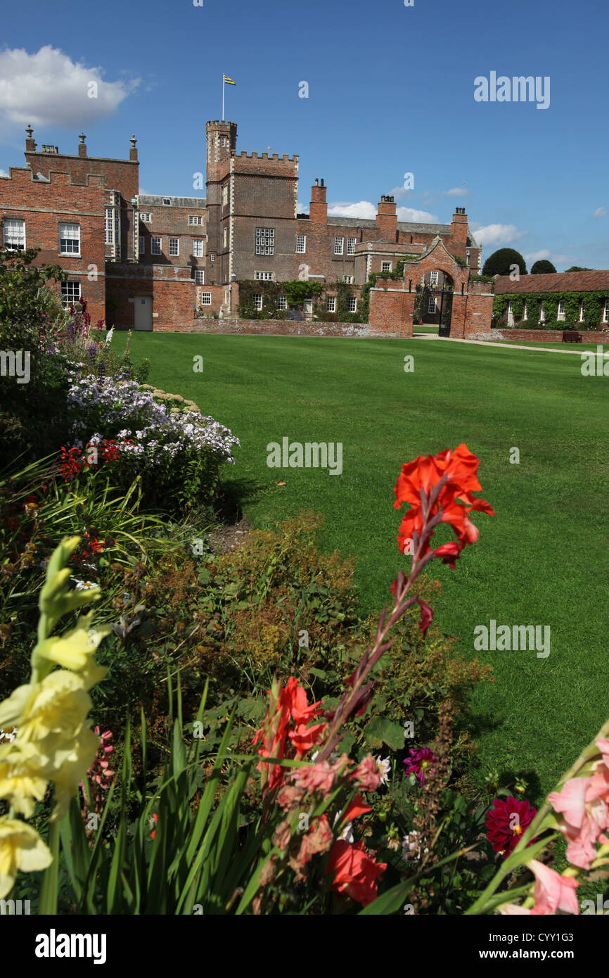 Burton Constable gardens with the south elevation of the 16th century ...