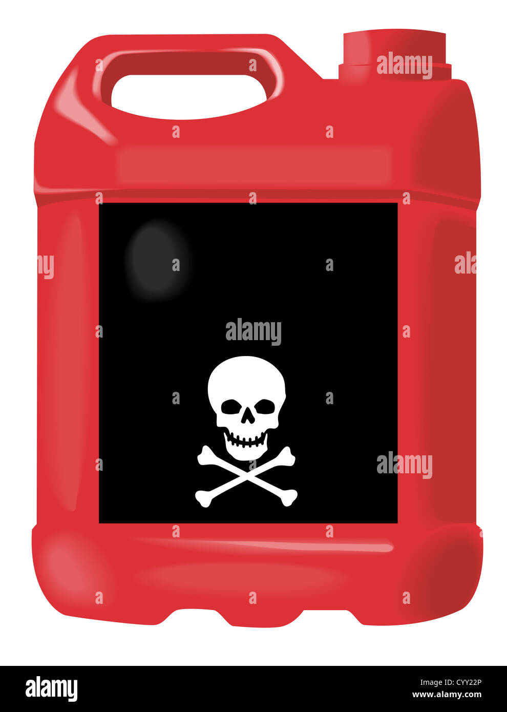 Illustration of an anti-freeze container being poured with poison sign ...