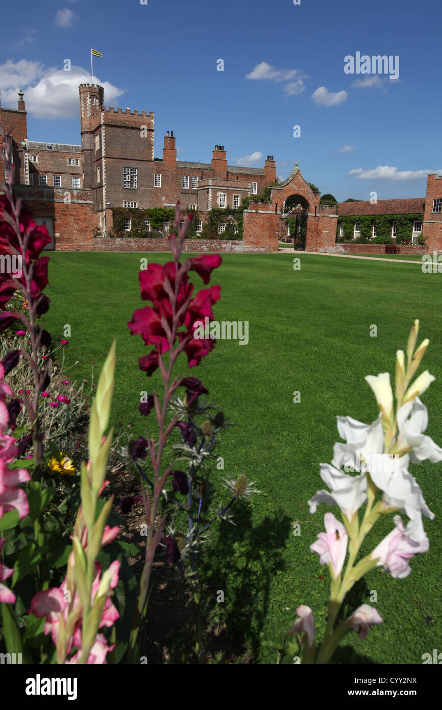 Burton Constable gardens with the south elevation of the 16th century ...