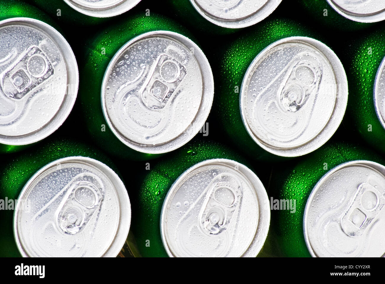 Closeup background of cans stacked up Stock Photo - Alamy