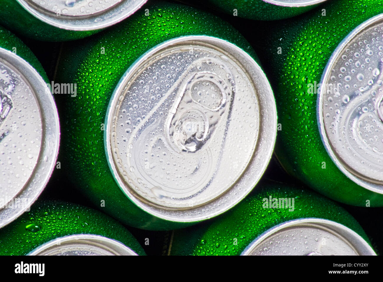 Closeup background of cans stacked up Stock Photo - Alamy
