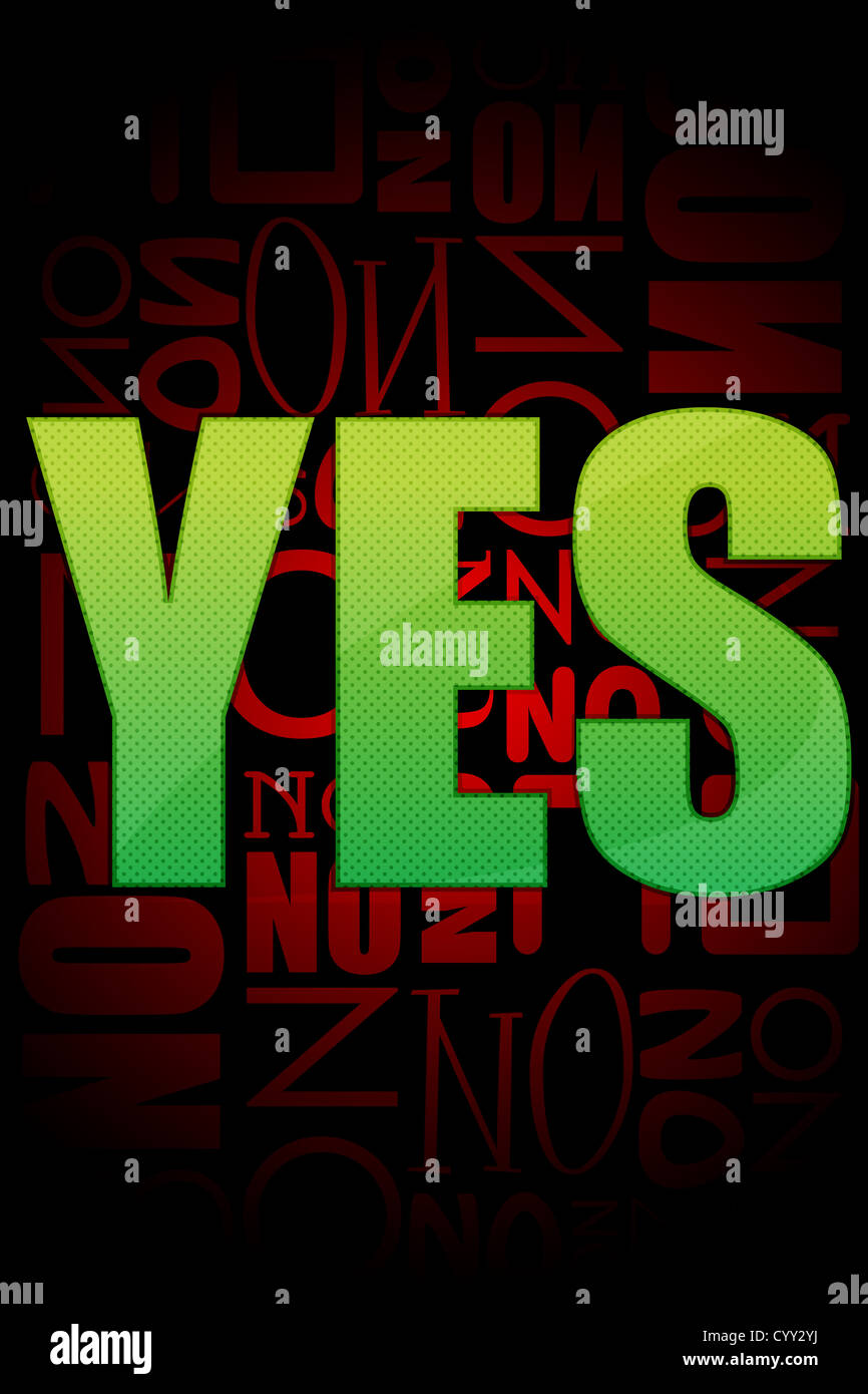 illustration of yes text on background with no Stock Photo - Alamy