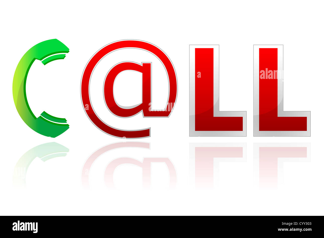 illustration of call text with telephone and e mail icon Stock Photo ...