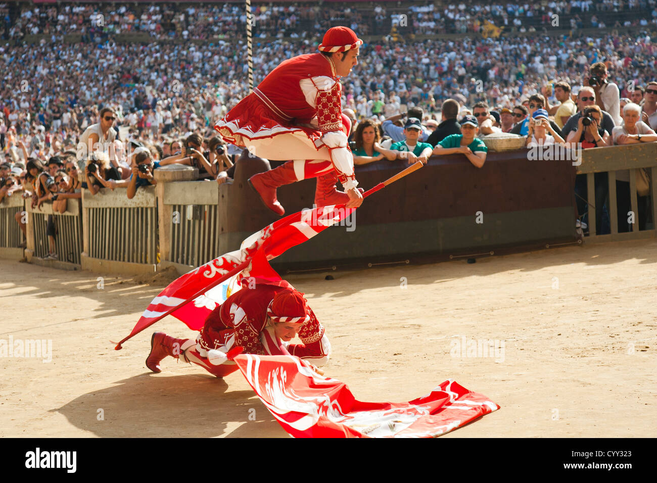 contrada of the giraffe, historical parade, palio of siena, siena ...