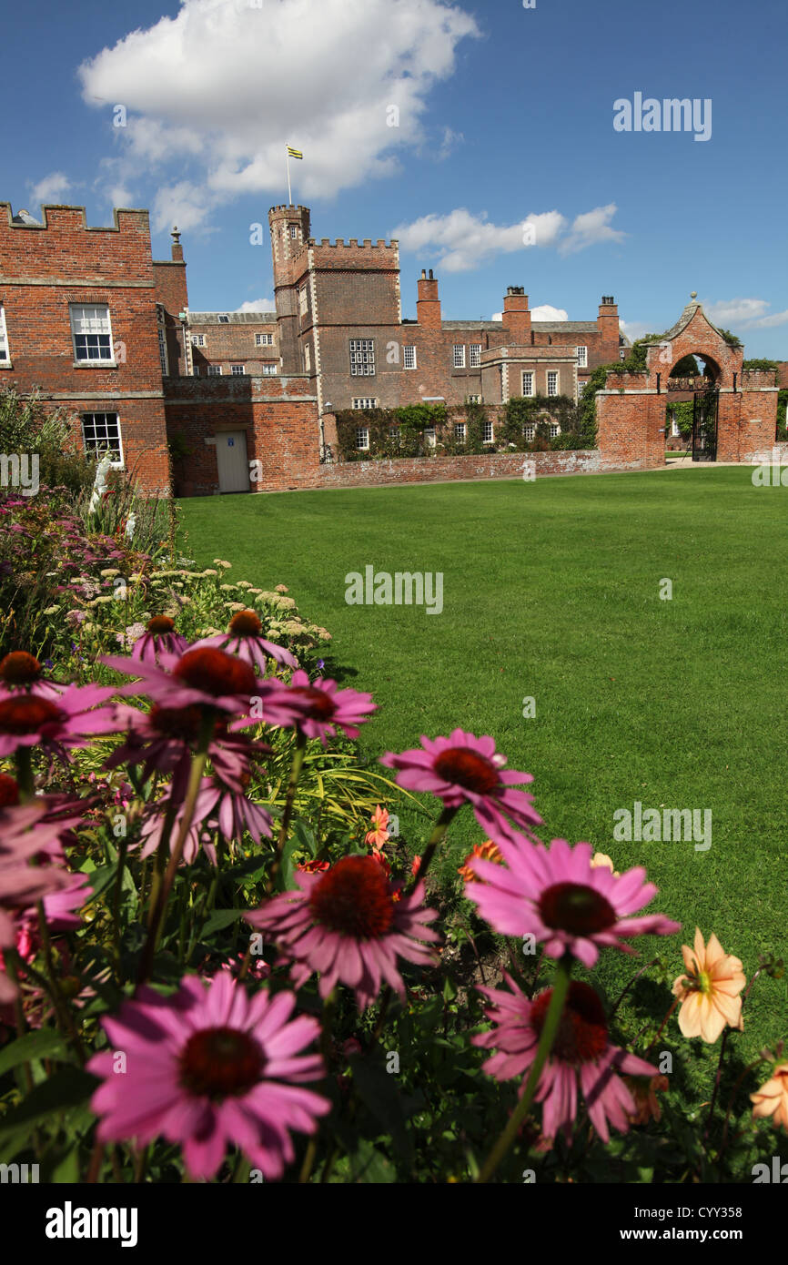 Burton Constable gardens with the south elevation of the 16th century ...