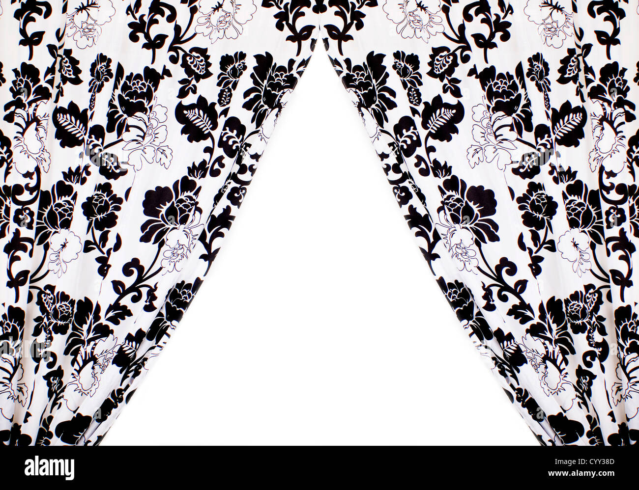 Black and white window curtains Stock Photo - Alamy