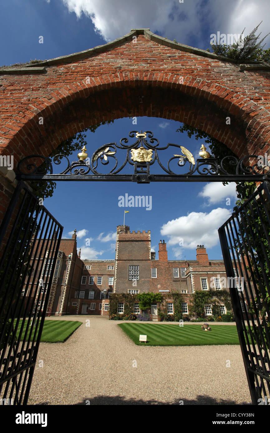 Burton Constable gardens with the south elevation of the 16th century ...