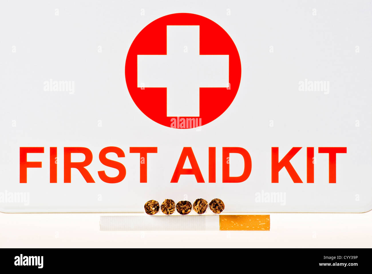 First aid kit for stop smoking Stock Photo - Alamy