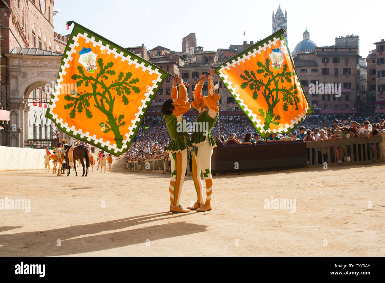 contrada of the woods, historical parade, palio of siena, siena ...