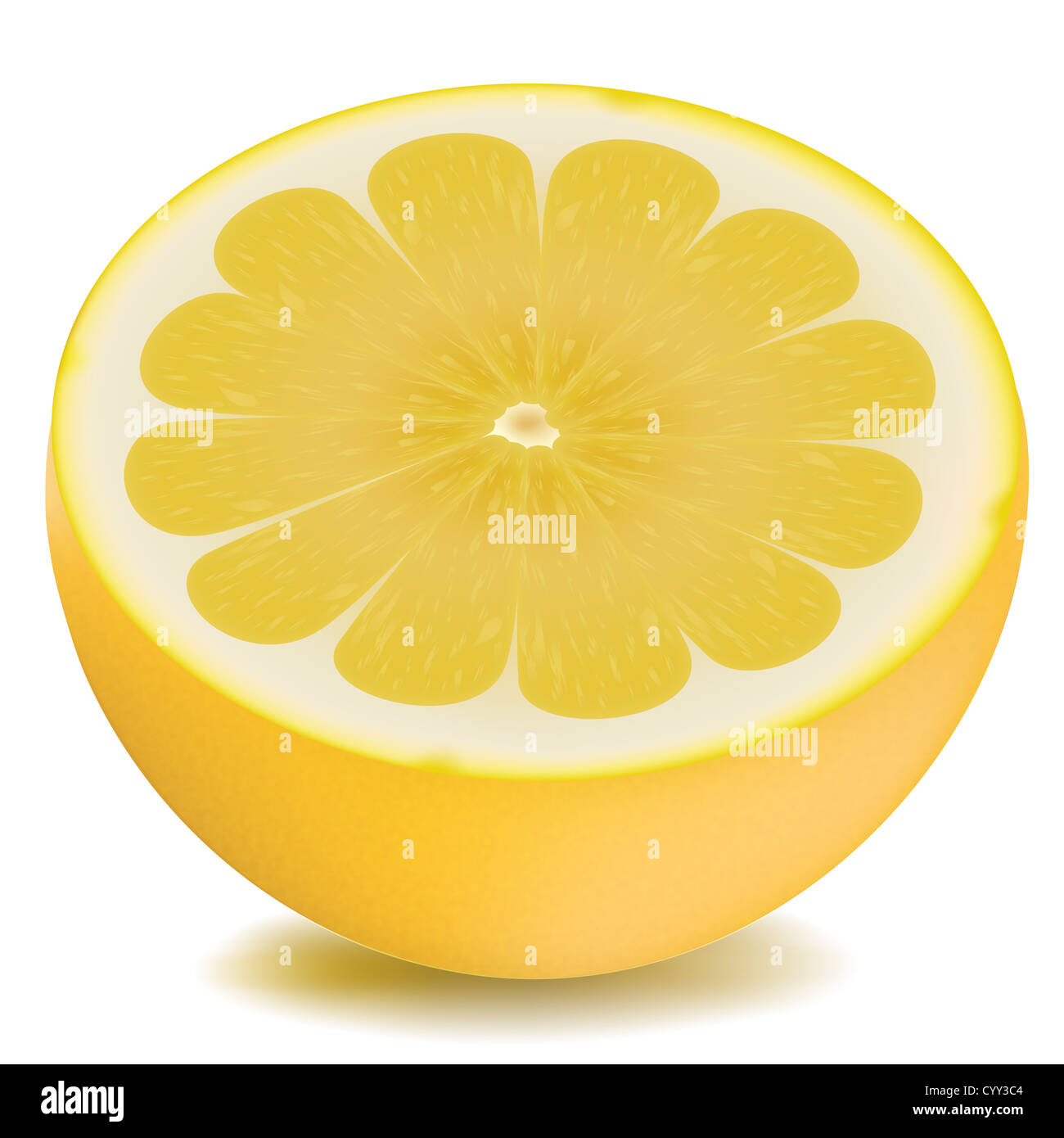 illustration of half piece of lemon on isolated background Stock Photo ...