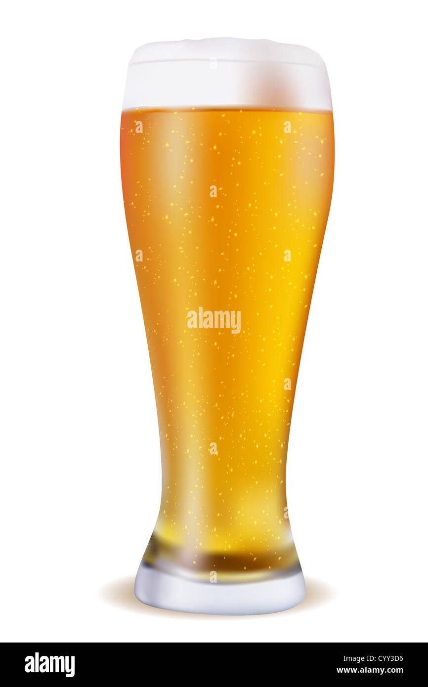 illustration of beer glass on isolated background Stock Photo - Alamy