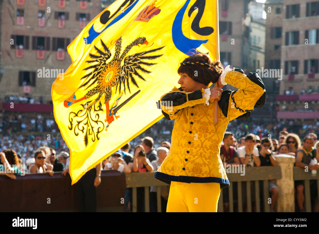 contrada of the eagle, historical parade, palio of siena, siena ...