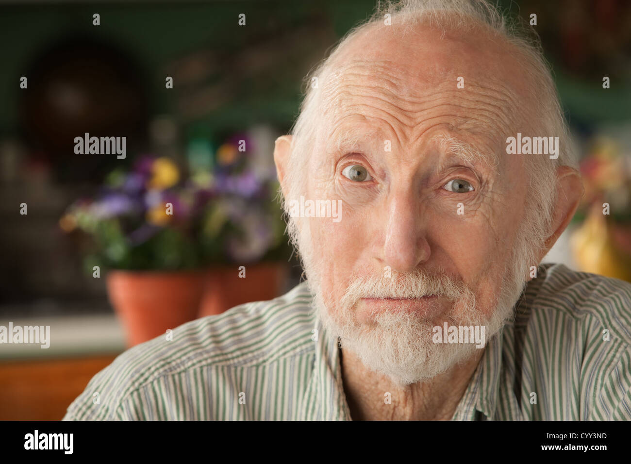 Concerned senior man at home in his house Stock Photo - Alamy