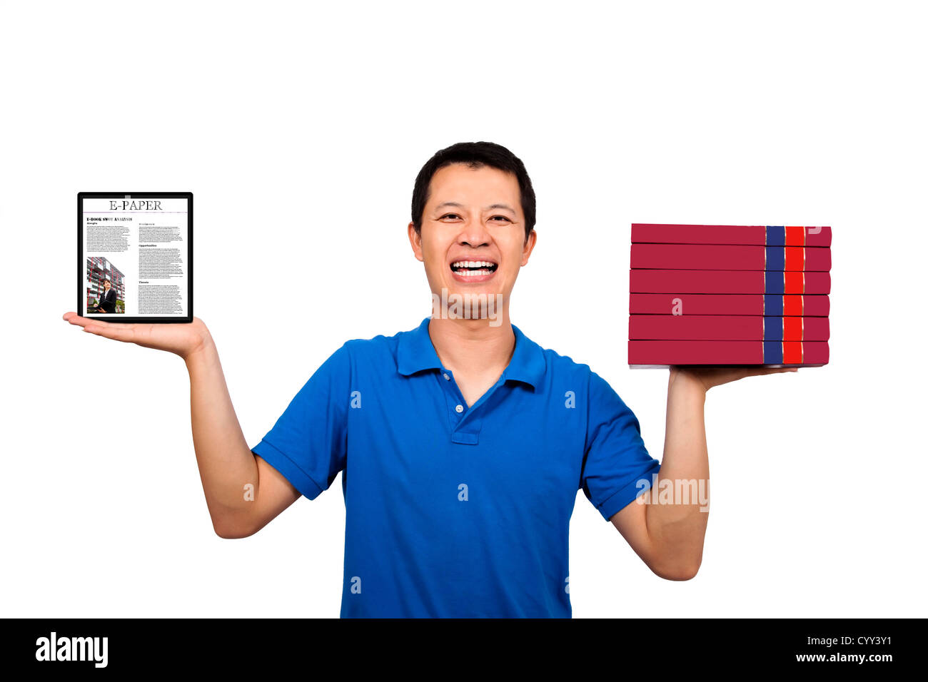 Comparison of e-books and traditional books Stock Photo - Alamy