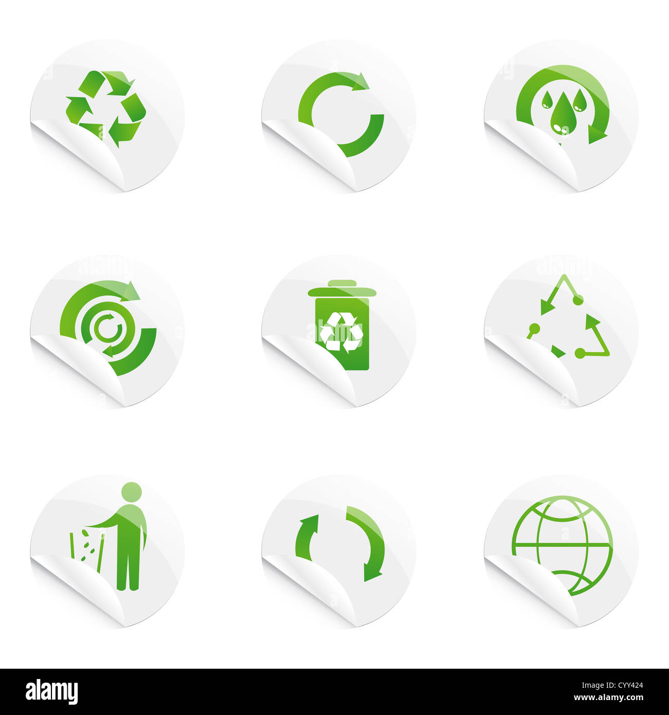 illustration of recyle stickers on isolated background Stock Photo - Alamy