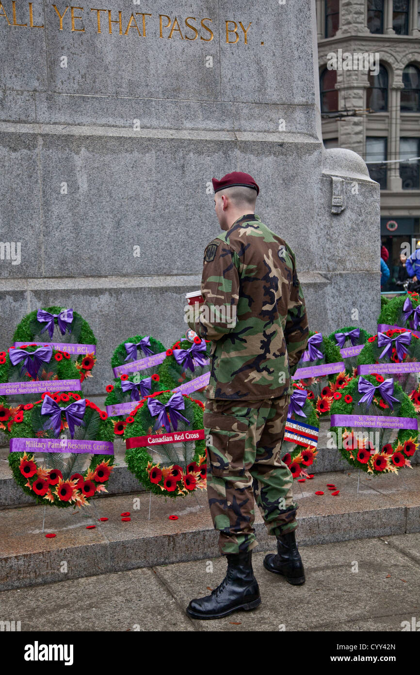 Canada memorial remembrance day vet cenotaph soldiers flag hi-res stock ...