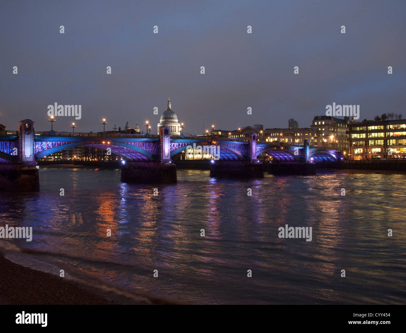 River Thames at Night Stock Photo - Alamy