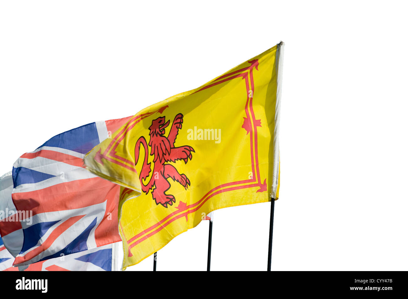 Scottish Flag and Union Jack Stock Photo - Alamy
