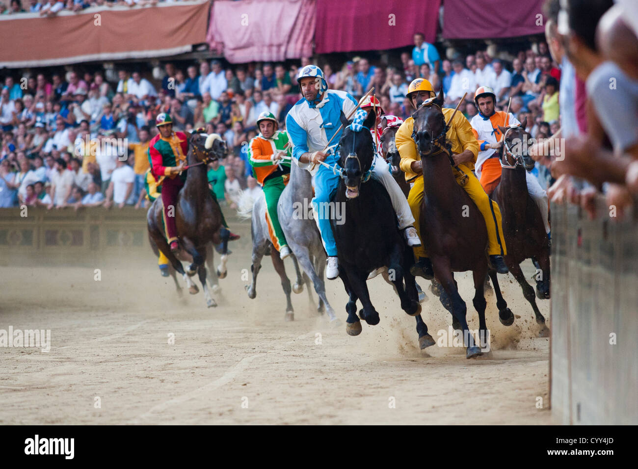the race, palio of siena, siena, tuscany, italy, europe Stock Photo - Alamy