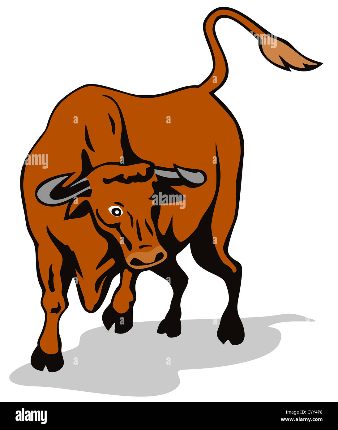 Attacking bull Cut Out Stock Images & Pictures - Alamy