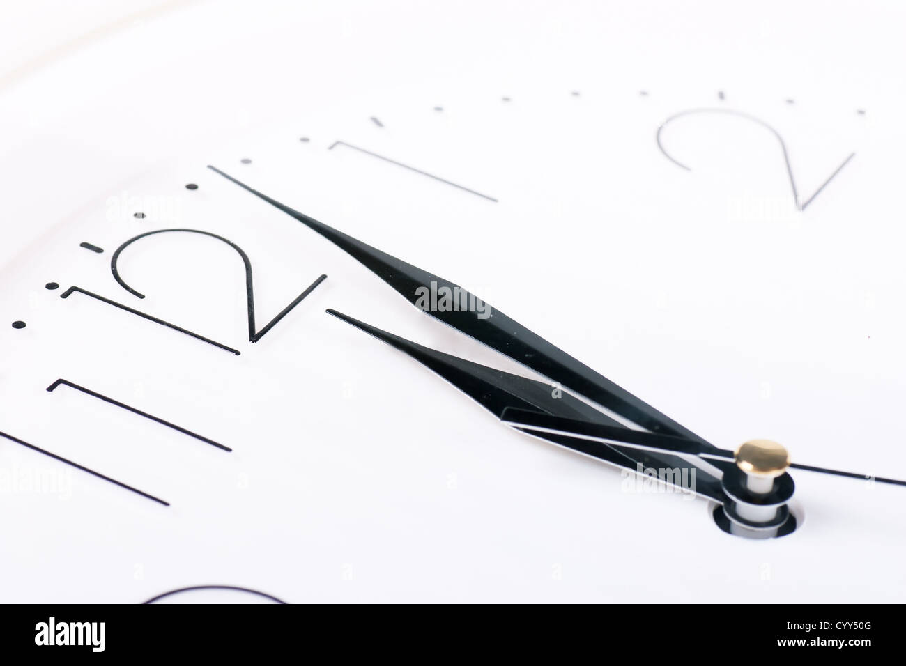 Closeup of clock face. Midnight or midday Stock Photo - Alamy