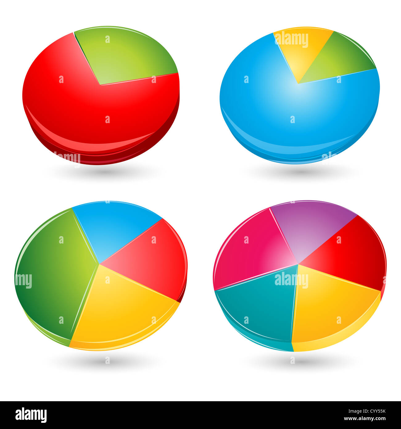 illustration of pie chart on white background Stock Photo - Alamy