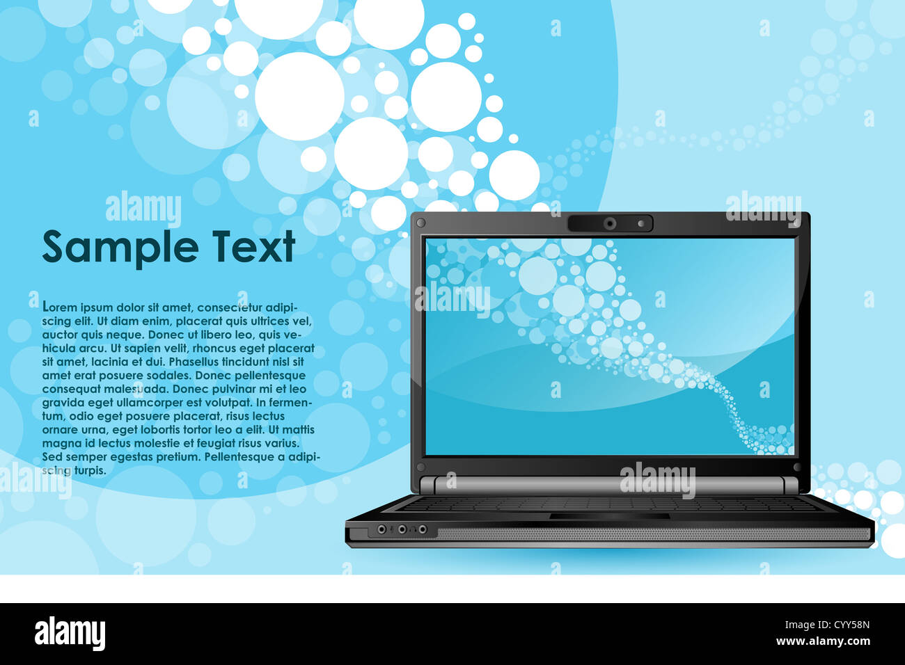 illustration of laptop on abstract background Stock Photo - Alamy