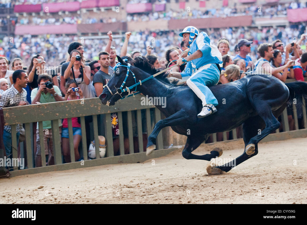 the race, contrada of the wave, palio of siena, siena, tuscany, italy ...