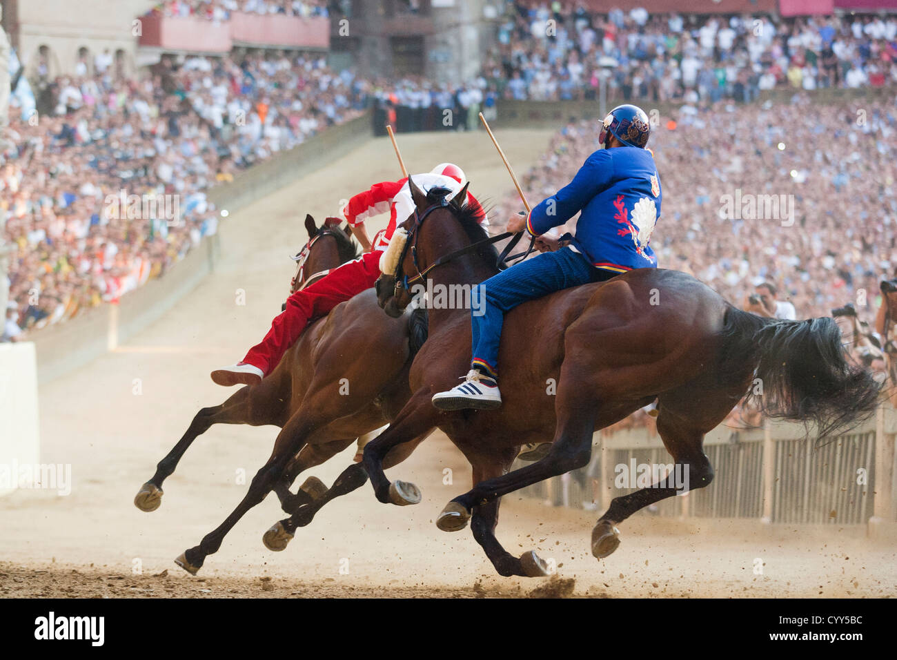 the race, contrada of the seashell and of the giraffe, palio of siena ...