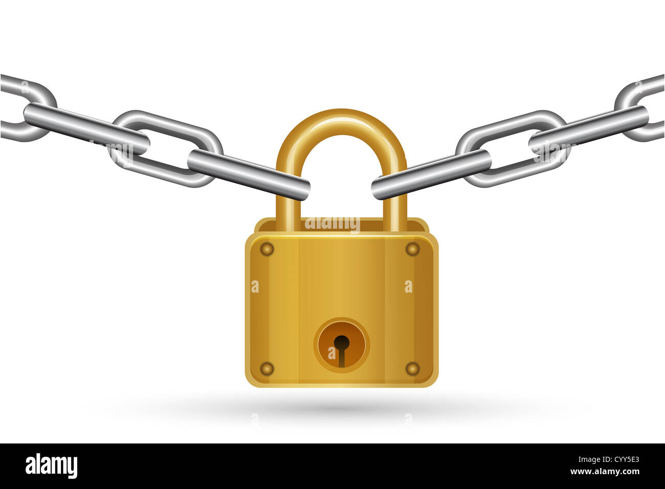 illustration of lock with chain on white background Stock Photo - Alamy